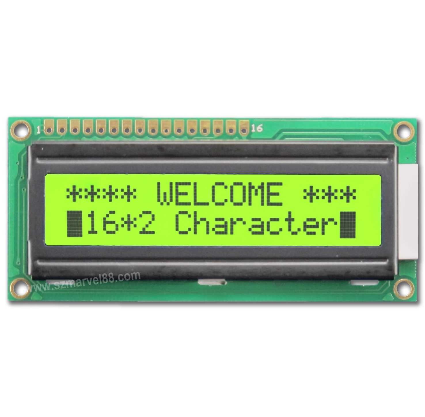 M1602A-Y5,16*2 LCM, Character Dot-matrix, STN Y-G LCD type ...
